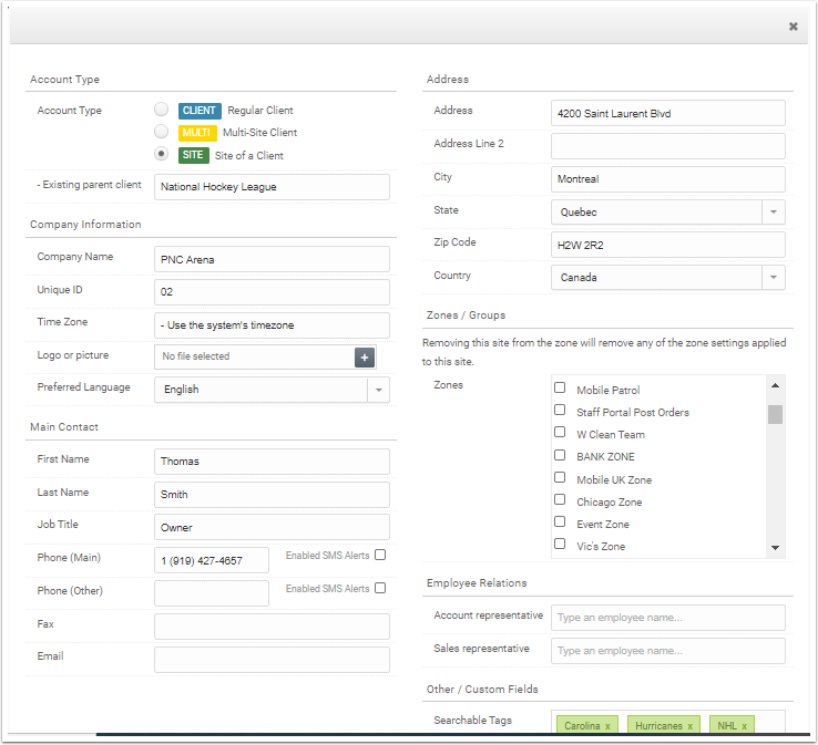 Site Options – TrackTik Help Center
