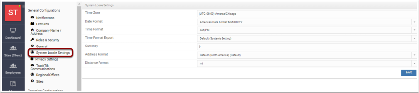System Locale Settings – TrackTik Help Center