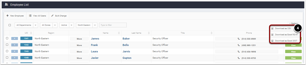 Exporting Employees Tracktik Help Center