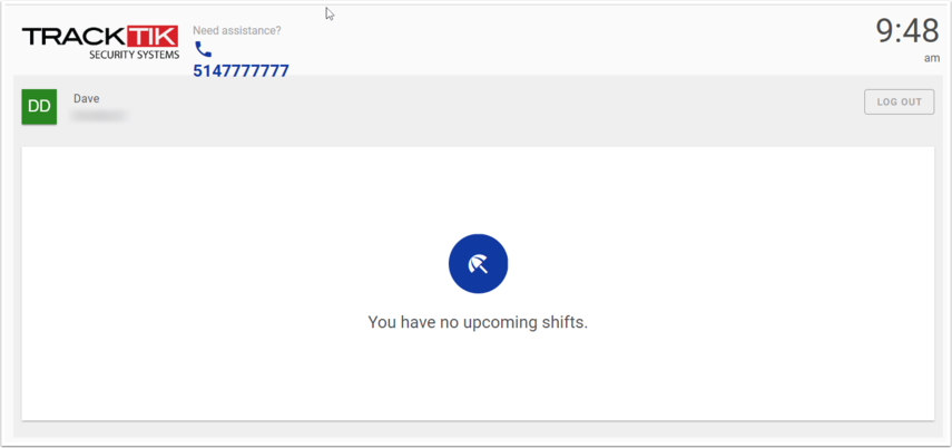 No upcoming shifts – TrackTik Help Center