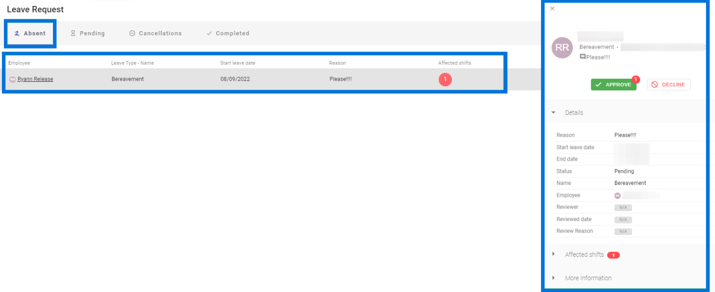 Approve or decline an Urgent Leave Request – TrackTik Help Center