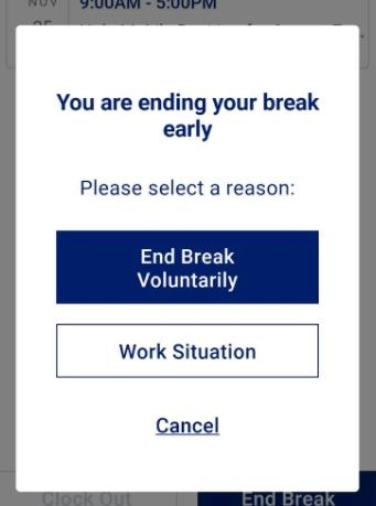 Take a voluntary or involuntary break in the TrackTik SHIFT App ...