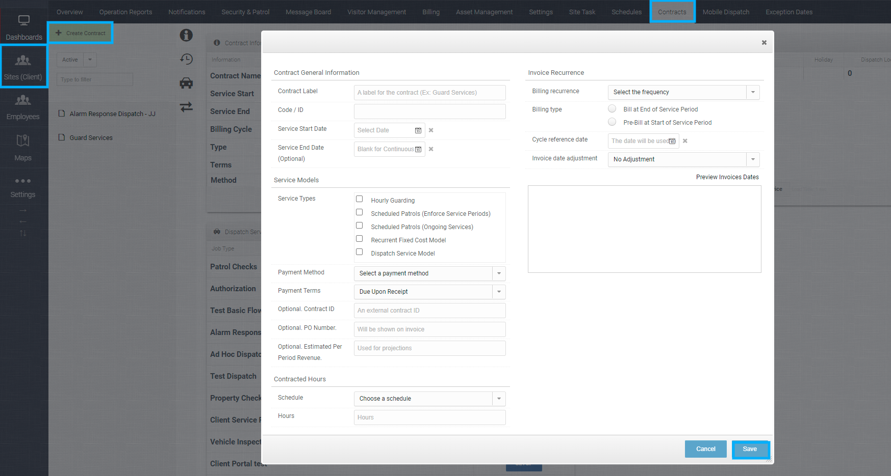 Create a Contract – TrackTik Help Center