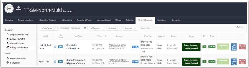 Patrol and Dispatch Billing Verification Screens – TrackTik Help Center