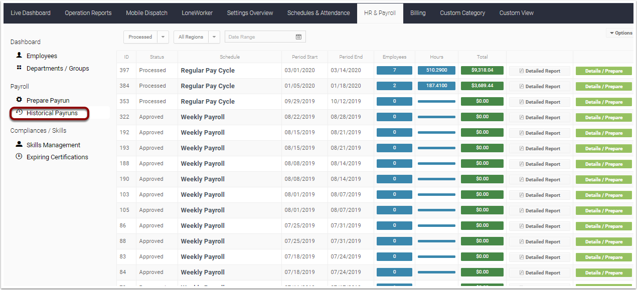 HR & Payroll: Historical Payroll Data – TrackTik Help Center