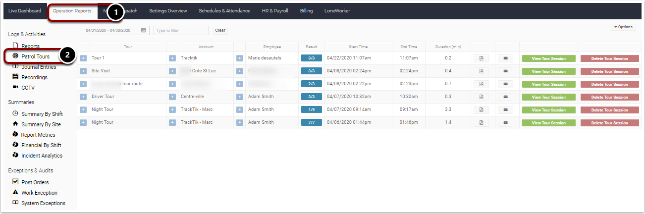 How to View Completed Checkpoint Tours (Tour Reports) – TrackTik Help ...