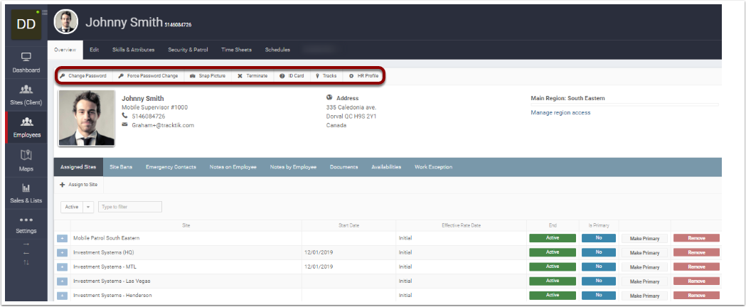 Modifying and Managing Employees – TrackTik Help Center