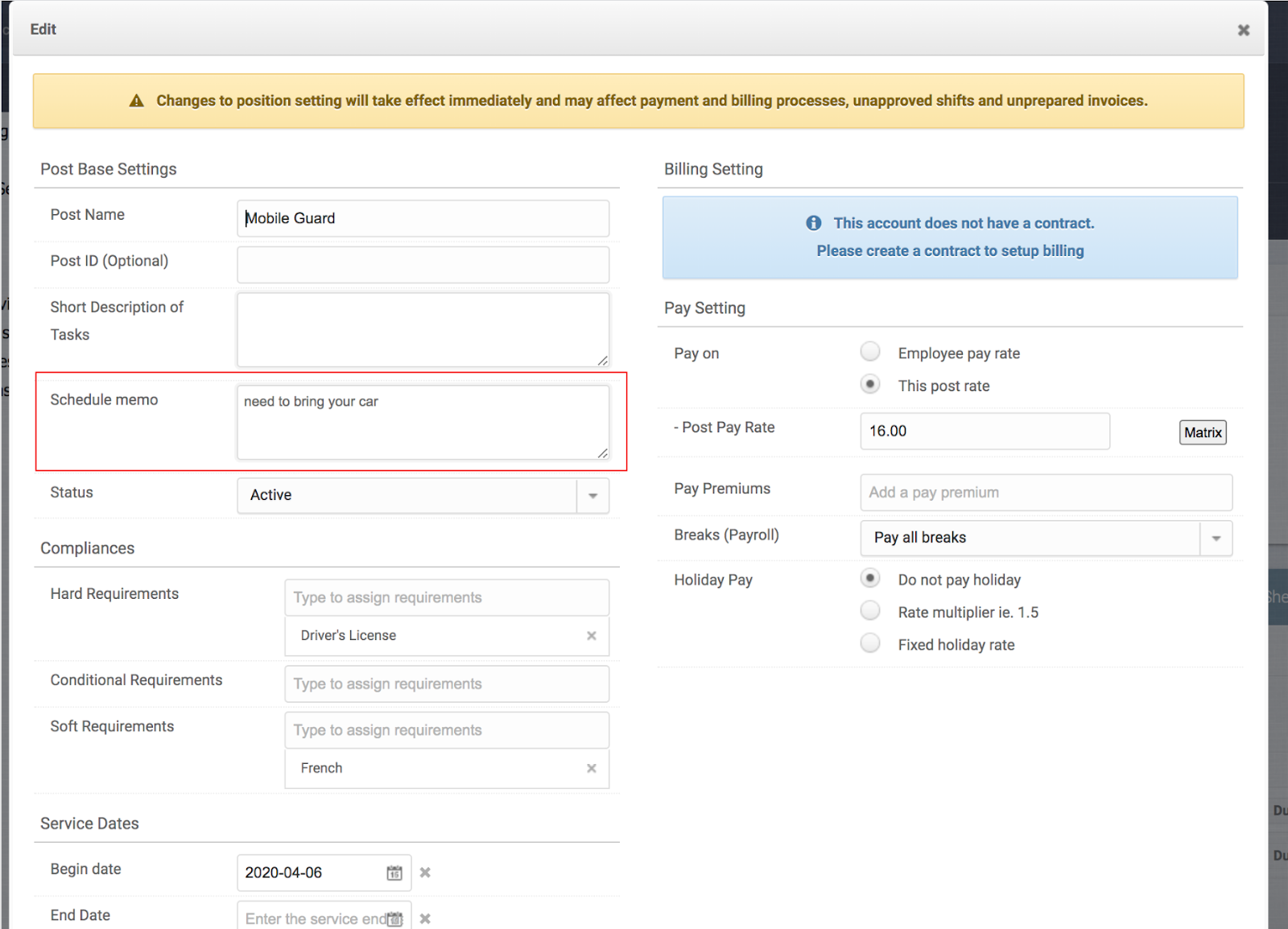 Admin settings - User Guide for SHIFT – TrackTik Help Center