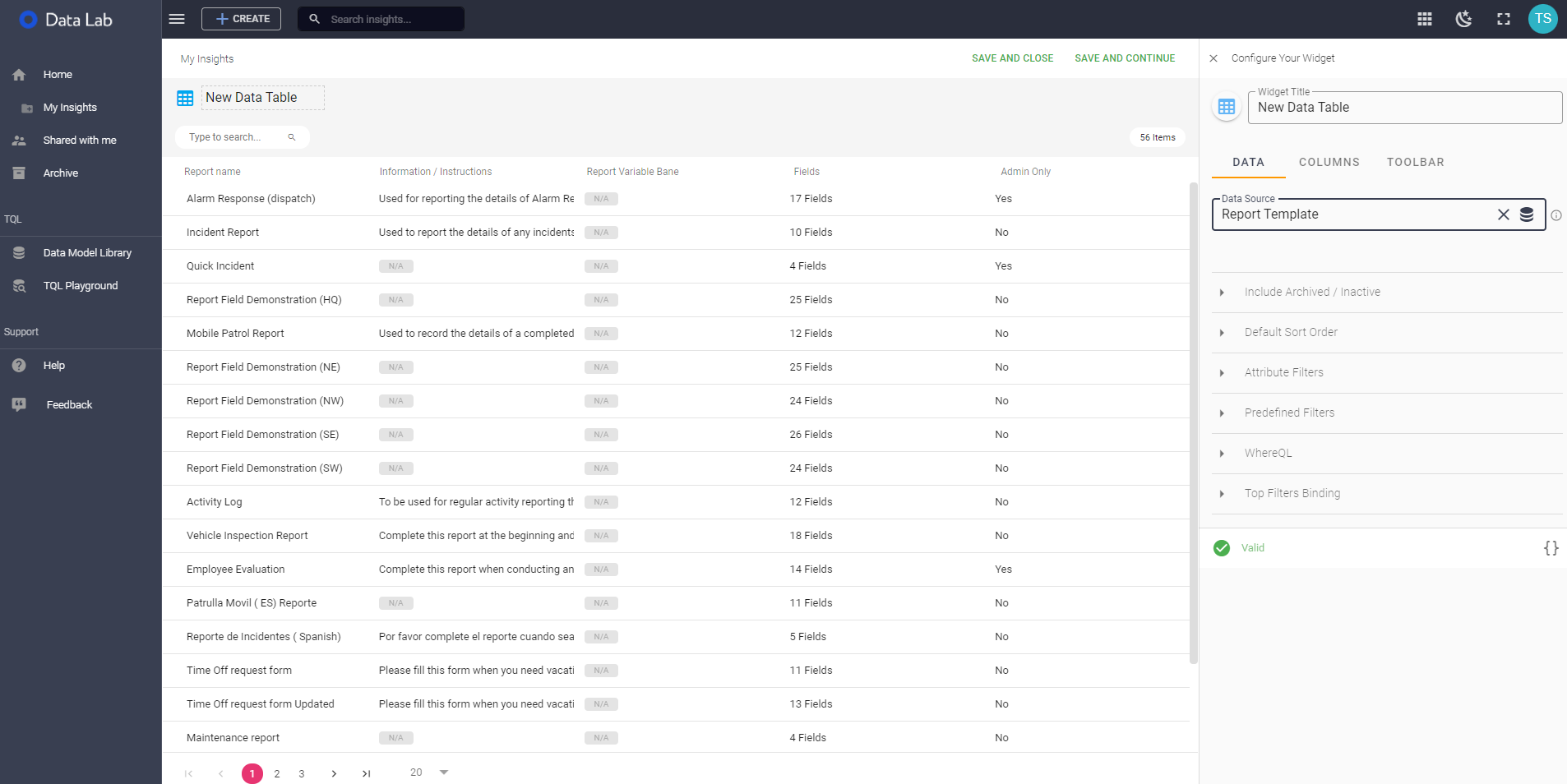 Getting Started with Data Lab – TrackTik Help Center