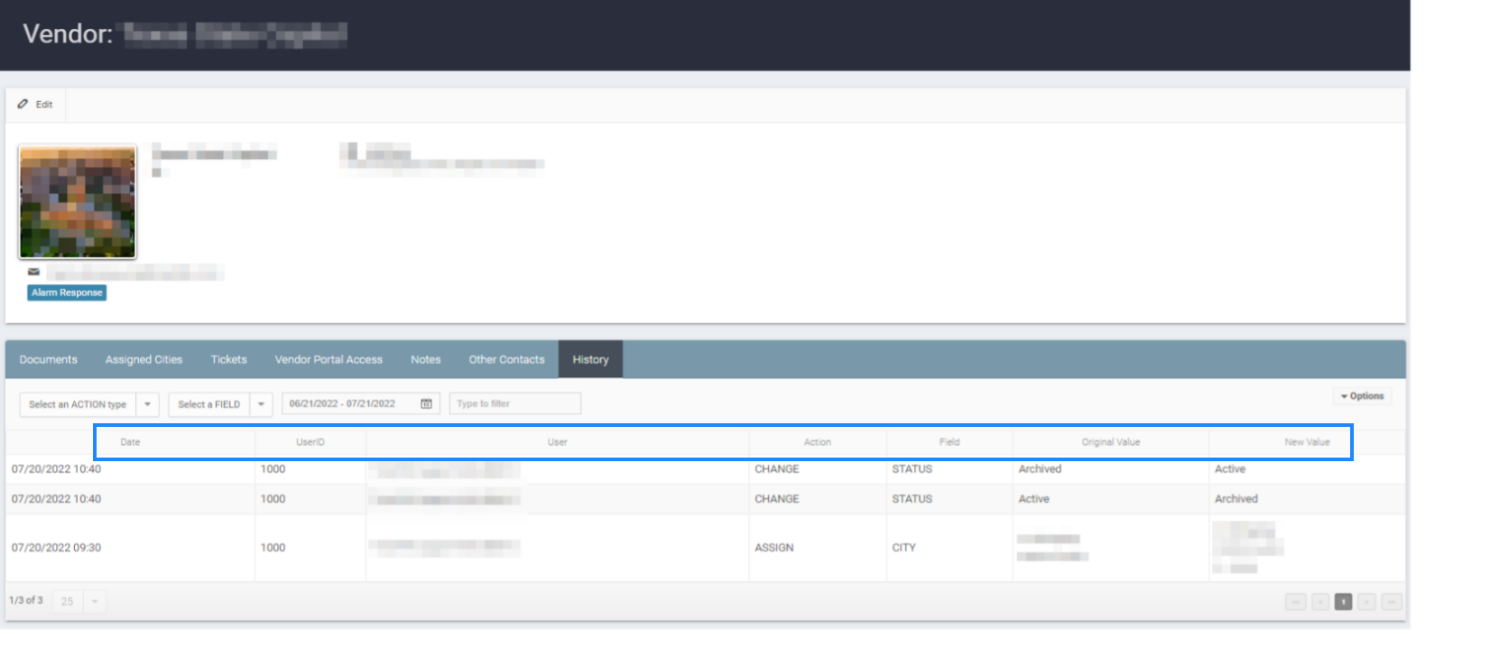 Review, filter, and download your vendor history – TrackTik Help Center